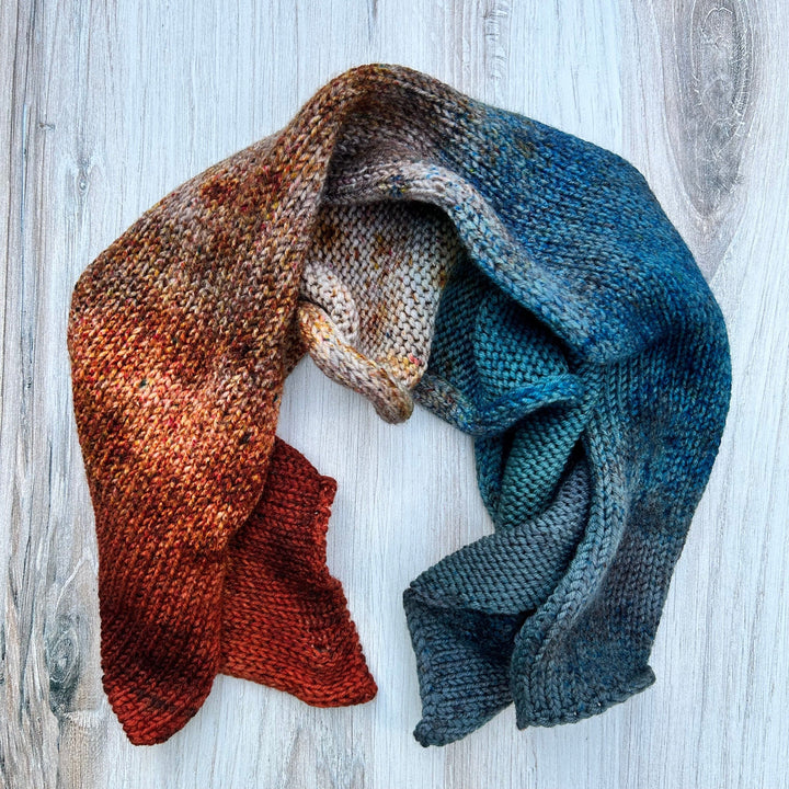 Thoughtfully curated Fiber MacGyver hand-dyed yarn bundles